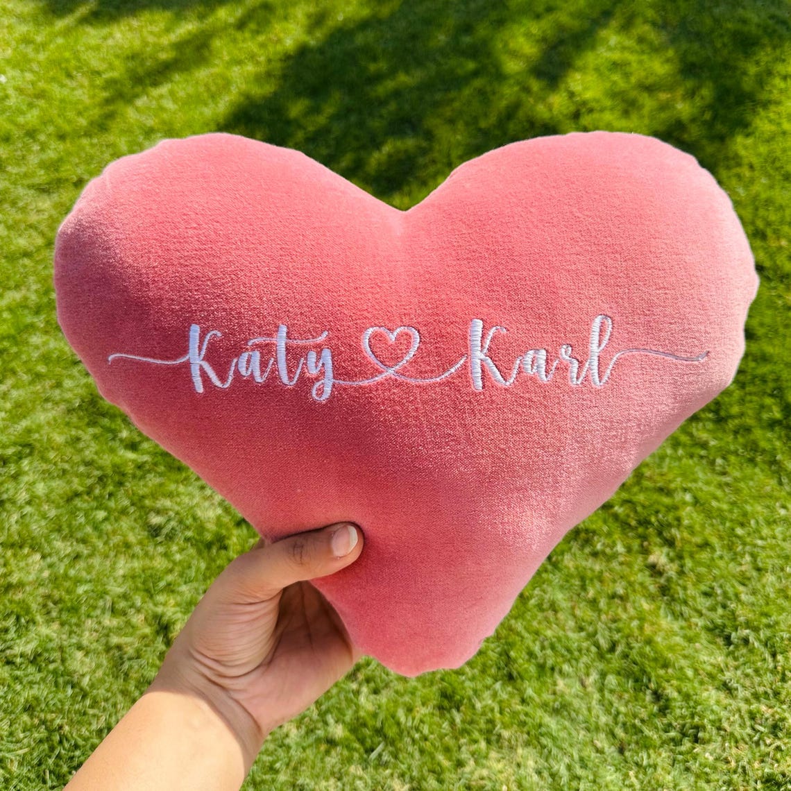 Heart-shaped Velvet Pillow - Personalized Valentine's Gift - Custom ...