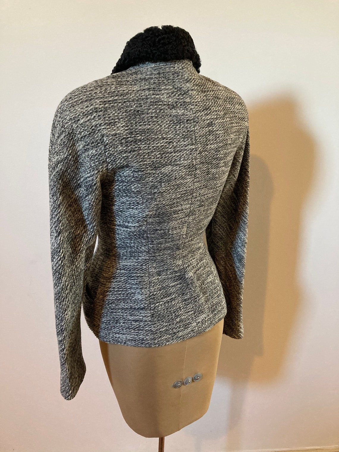 Vintage 1950s Gray Structured Coat - Etsy