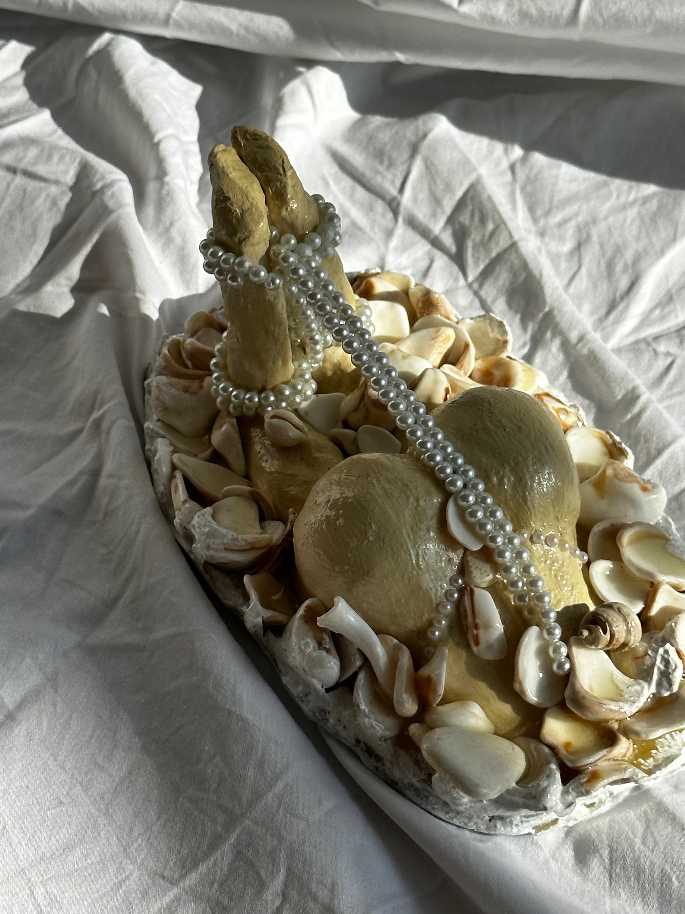 Decorative Curvy Female Sculpture sakura Covered With Pearls and ...