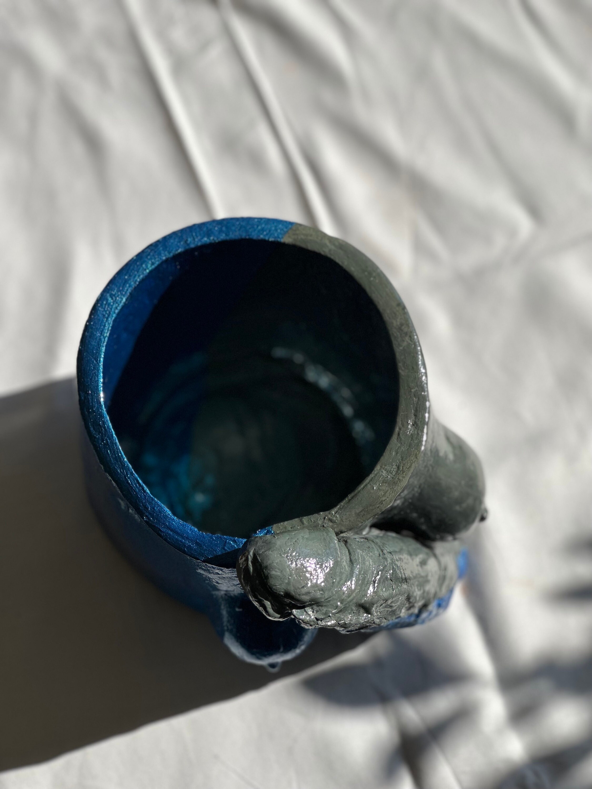 Penis Pot “my Blue Fetish” Luxury Edition, Penis Decorative Pot, Hand ...