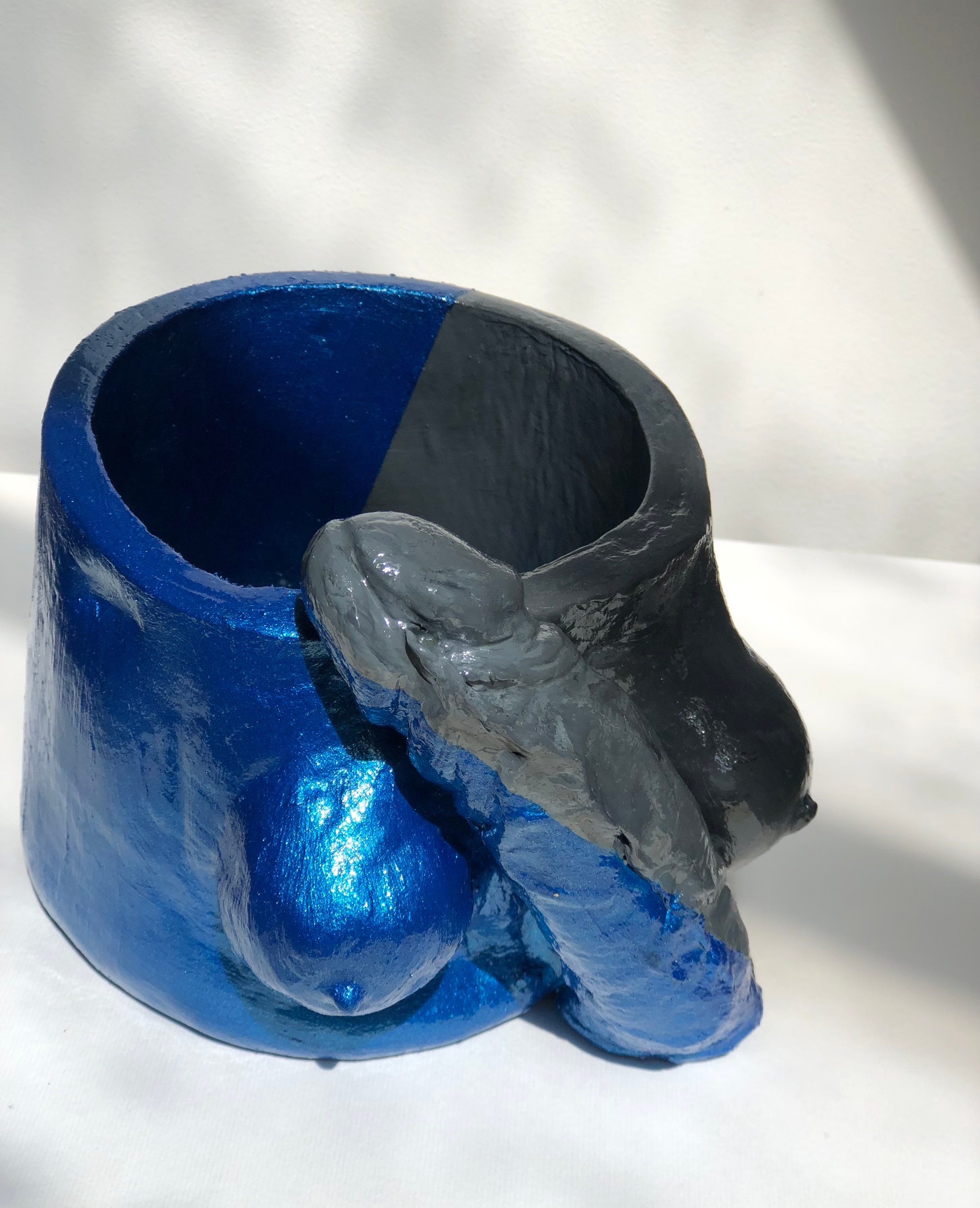 Penis Pot my Blue Fetish Luxury Edition, Penis Decorative Pot, Hand ...
