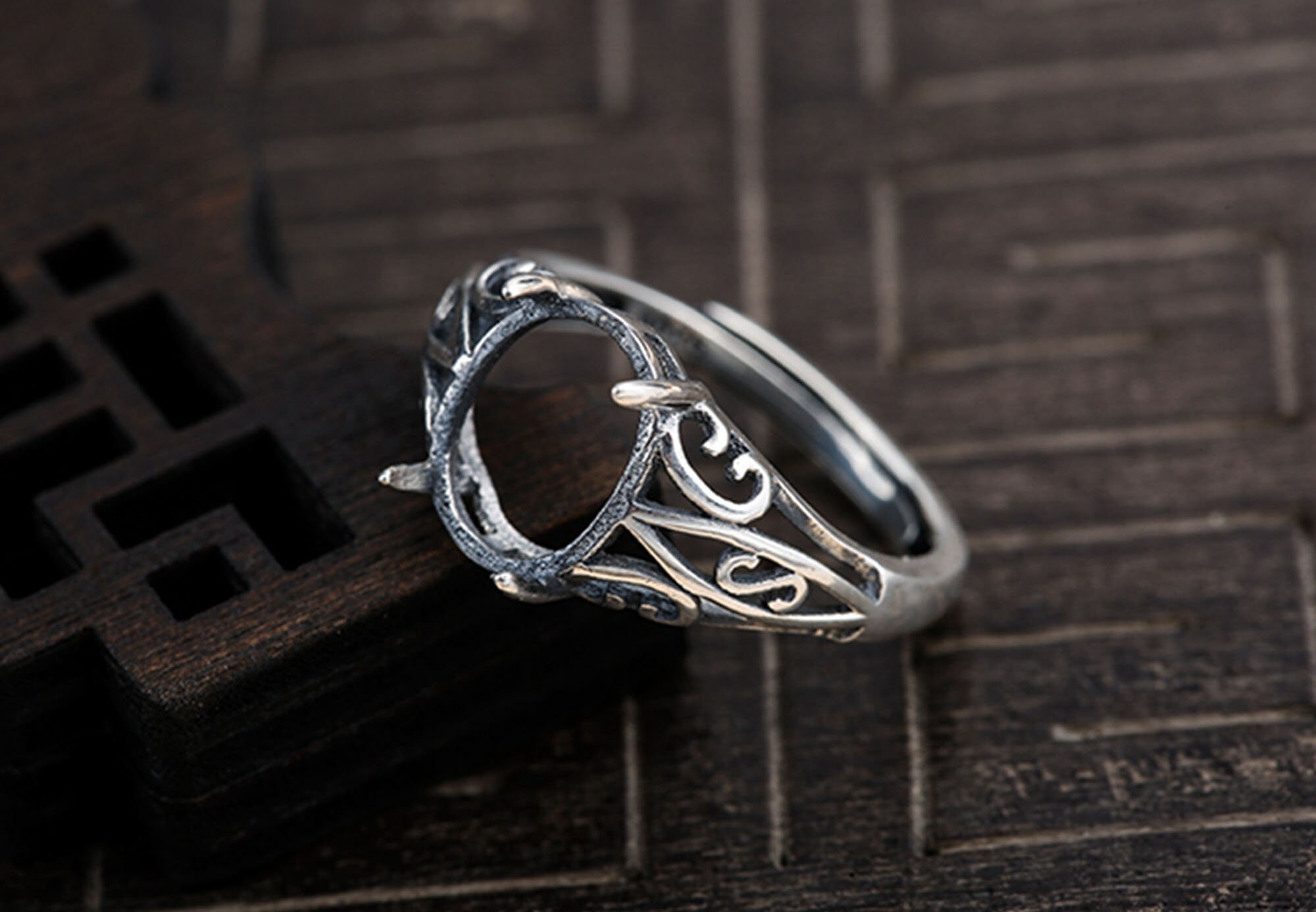 Sterling Silver Ring Setting s925 Silver Oval Bezel Cup | Etsy