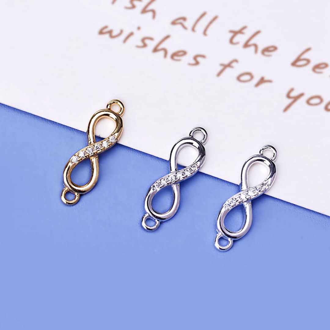 Sterling Silver Infinity Links, S925 Silver Infinity Connector Charms ...