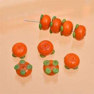 Crystal Glass Orange Beads, Glaze Persimmon Bead, Fruit Bead, Fodd Bead ...