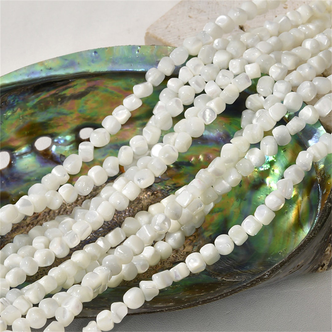 White Shell Beads, Pony Bead, Irregular Bead, Geometric Bead, Baroque ...