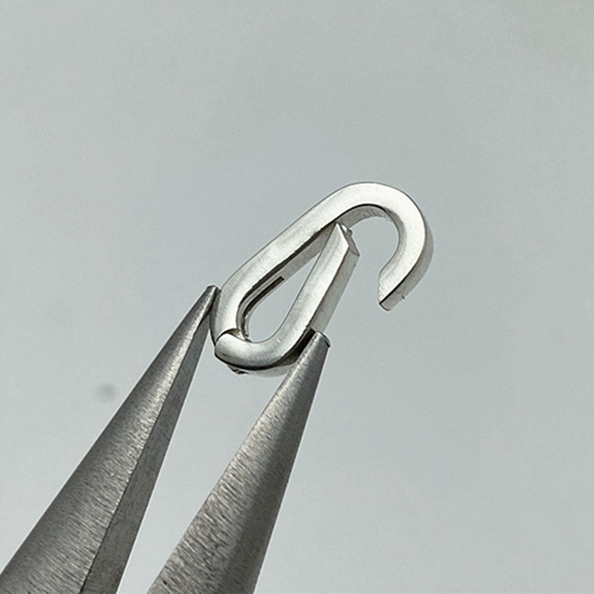 Sterling Silver Oval Hinged Ring Push Gate Clasp, S925 Silver Spring ...