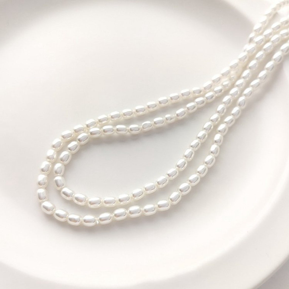 Natural Mother of Pearl Shell Beads Full Strands, Natural Rice Shell ...