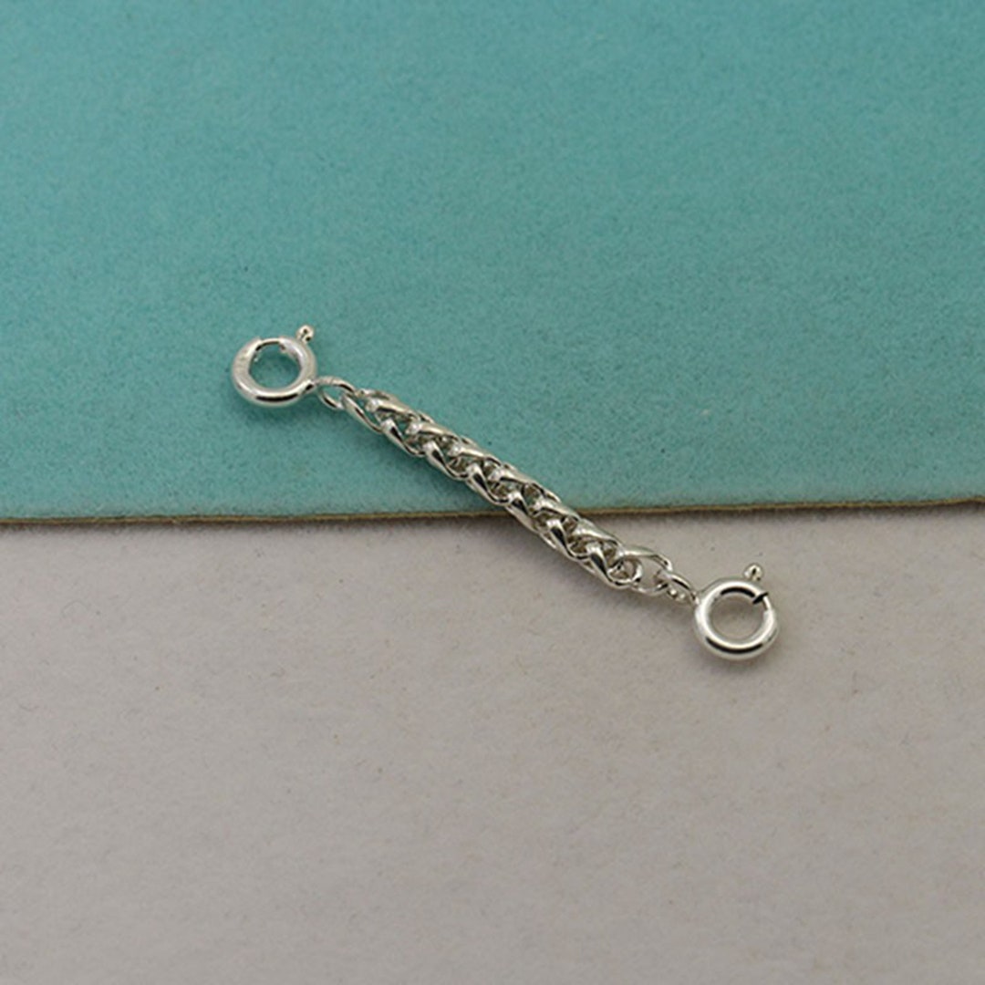 Sterling Silver Chopin Chain Extensions With Spring Clasp, 925 Silver ...