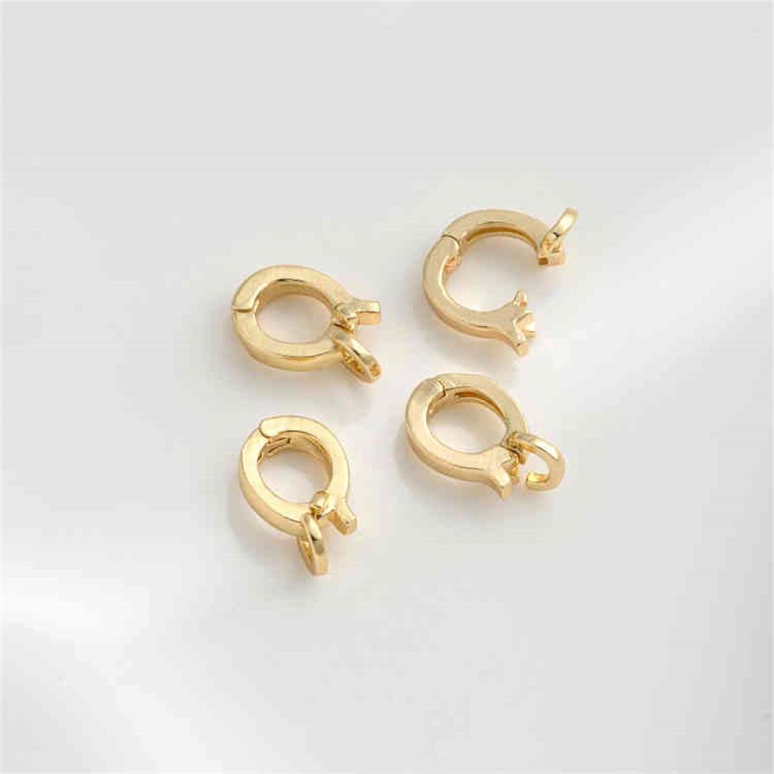 14K Gold Plated Oval Clasp, Push Gate Clasp for Jewelry Making Supplies ...