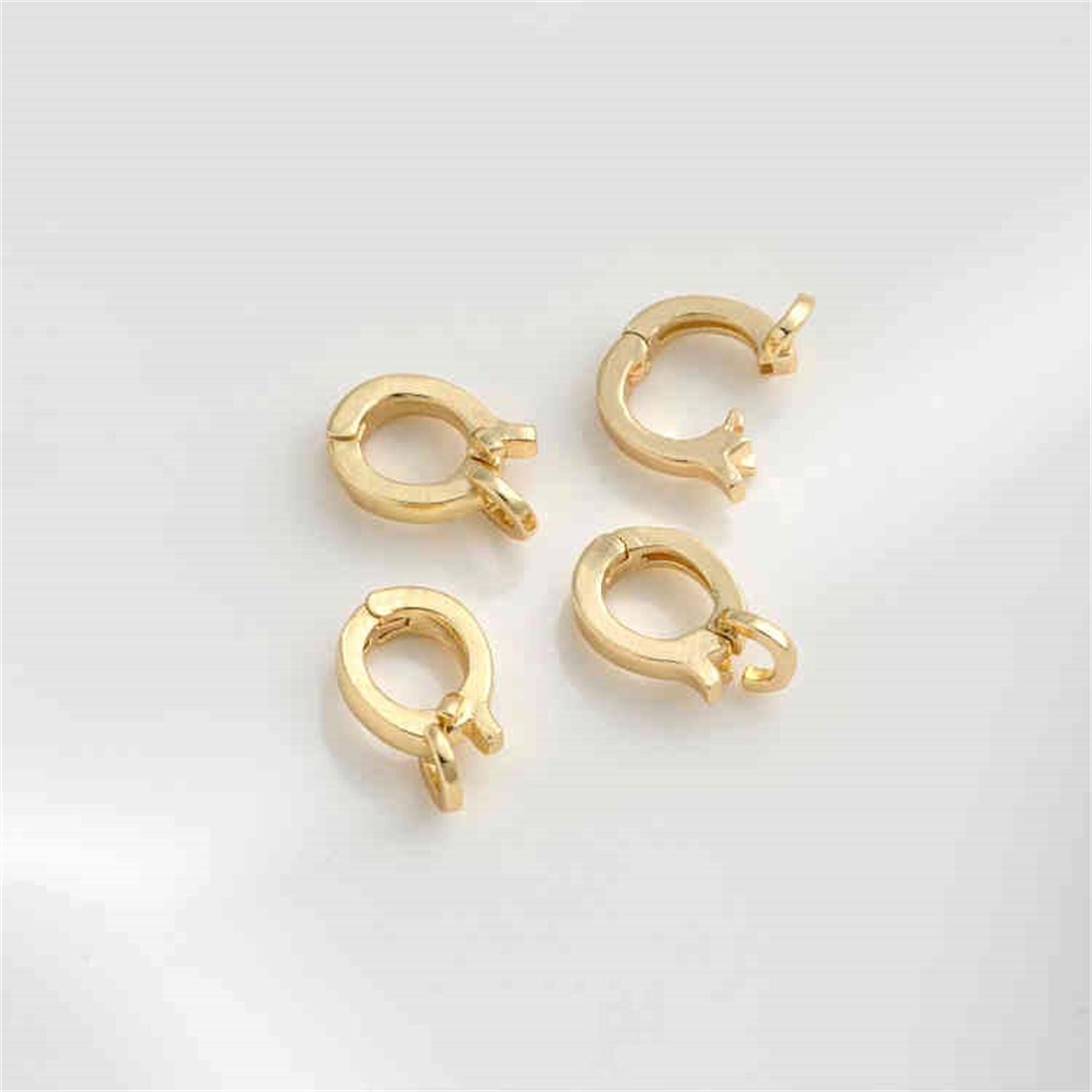 14K Gold Plated Oval Clasp, Push Gate Clasp for Jewelry Making Supplies ...