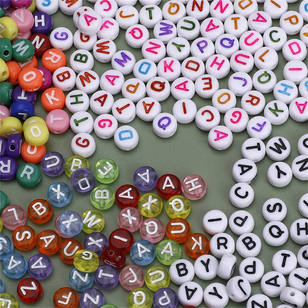 Colorful Acrylic Letter Beads, Alphabet Bead, Initial Bead, Uppercase ...