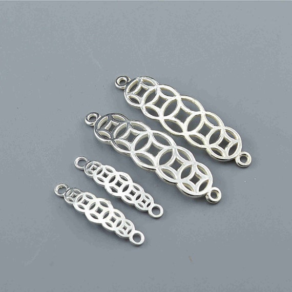 Sterling Silver Coin Links s925 Silver Coin Connector Charms | Etsy