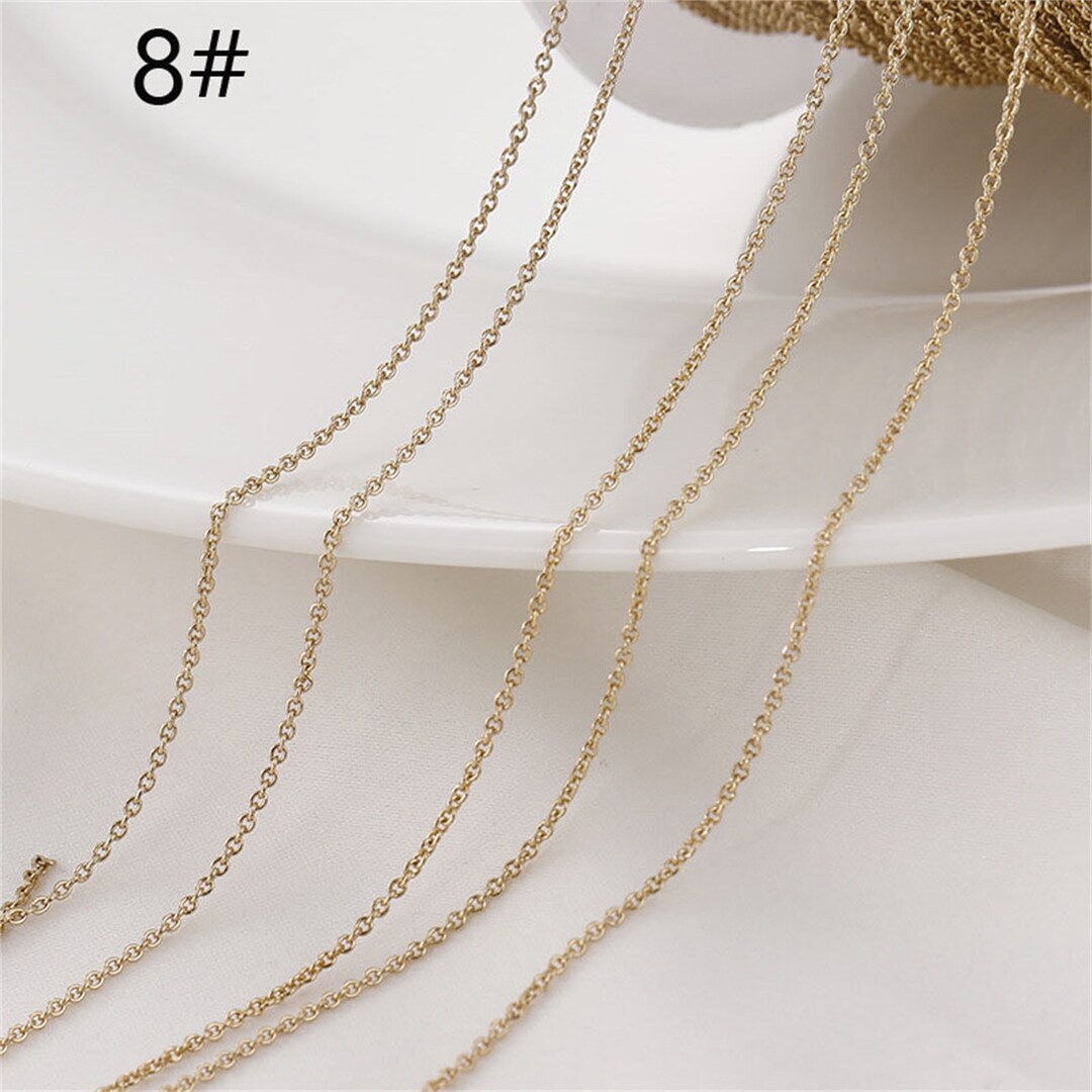 14K Gold Plated O Chain,cable Chain,flat Ball Chain,flat Round Bead ...