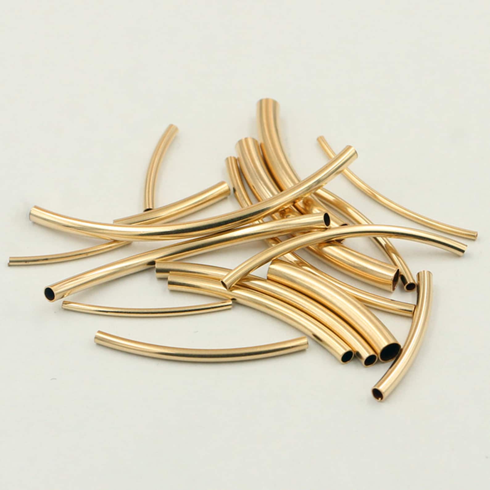 14K Gold Filled Plain Smooth Curve Tubes Gold Filled Curve | Etsy