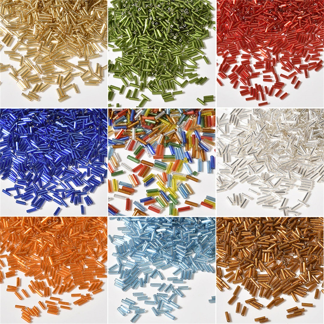 10packs Glazed Tube Beads, Colorful Tube Bead, Colorful Bead, Seed Bead ...