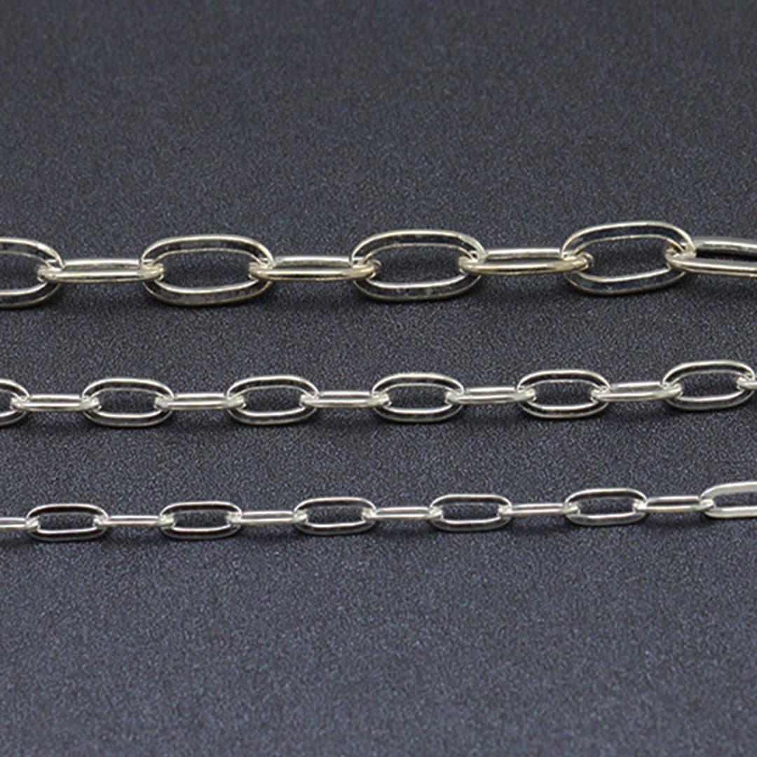 Sterling Silver Cable Chain, S925 Silver Cable Chain for Jewelry Making ...