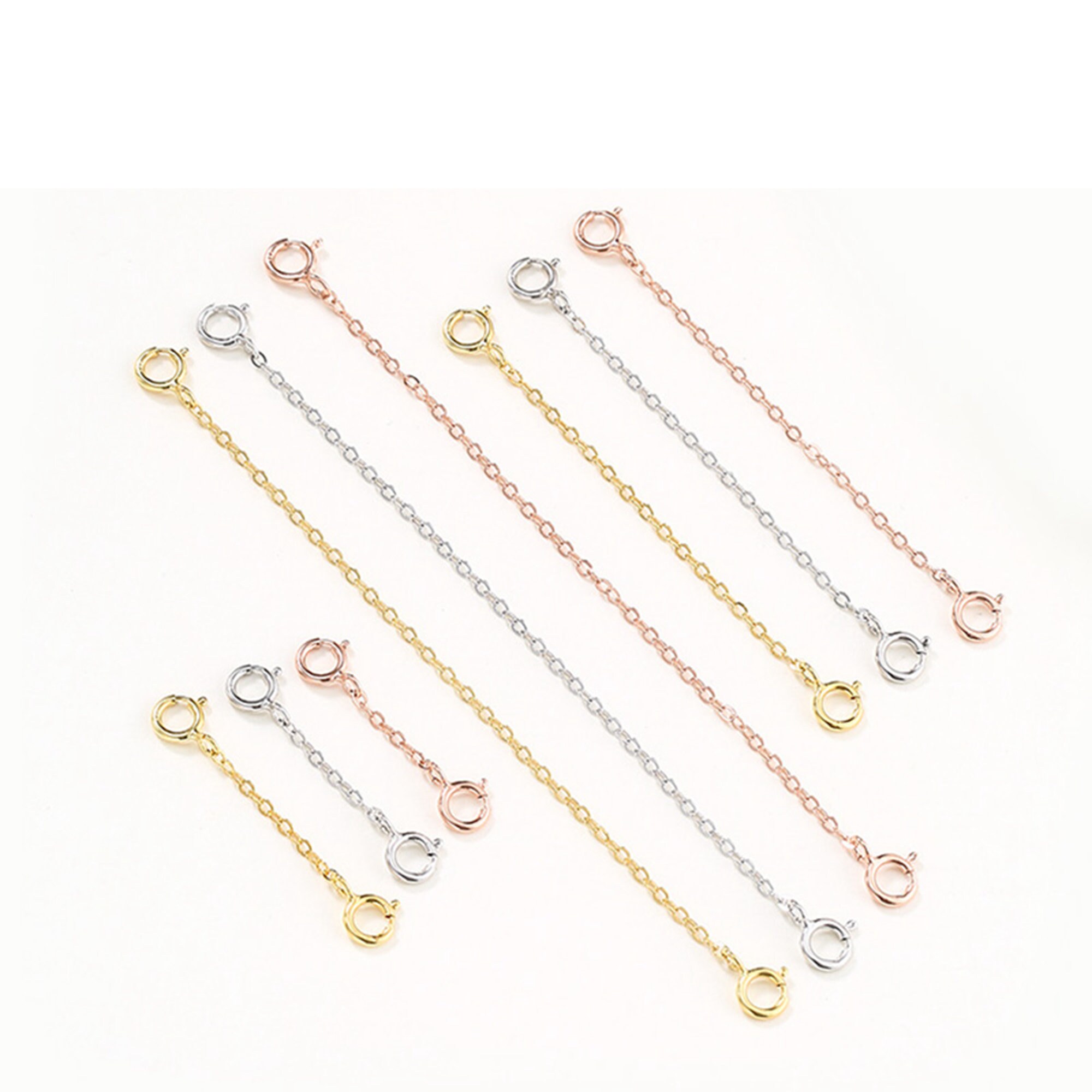 Sterling Silver Chain Extensions, S925 Silver Extender Chain for ...