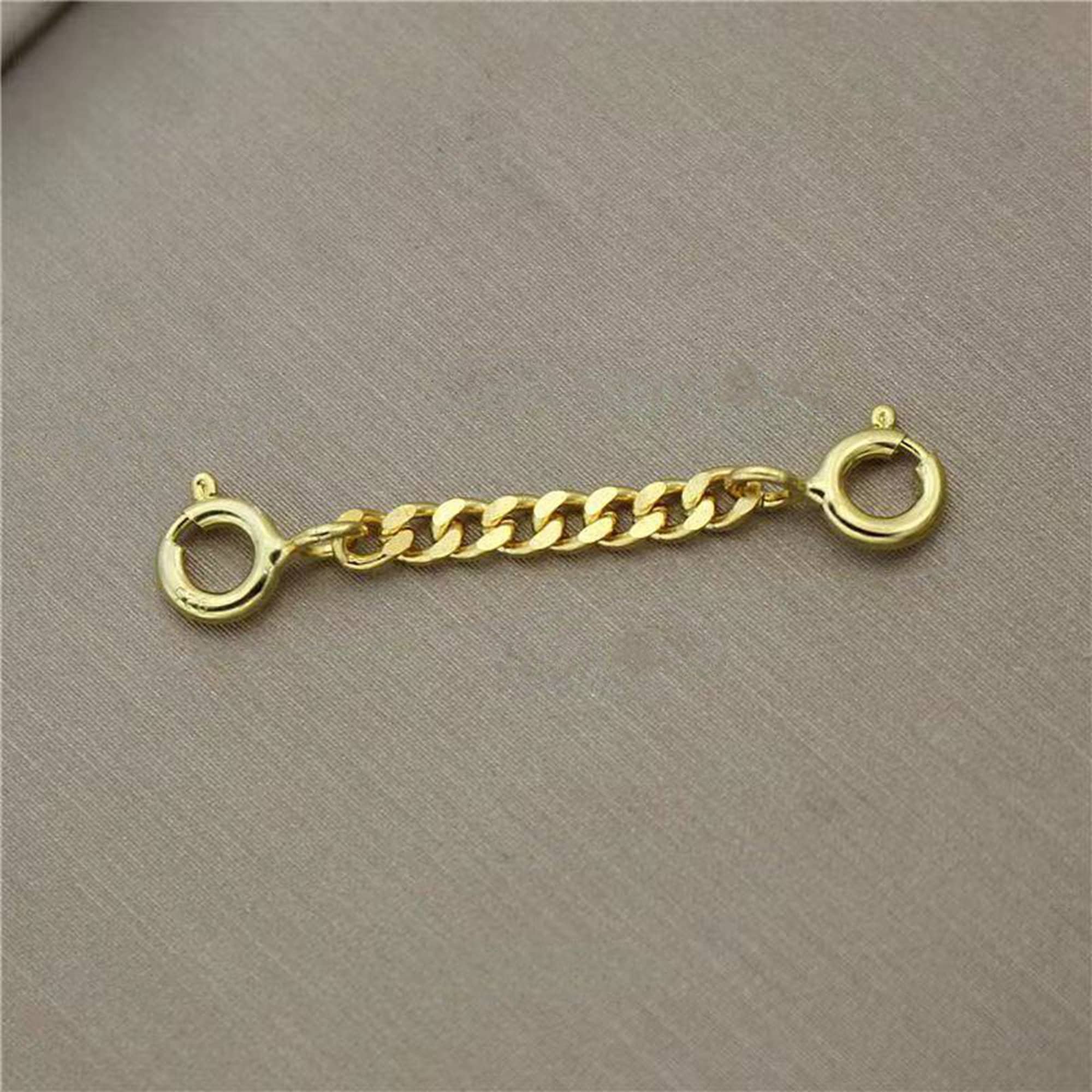 Sterling Silver Curb Chain Extensions With Spring Clasp, 925 Silver ...