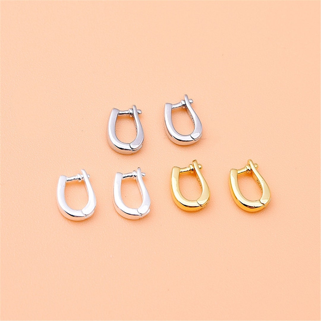 Sterling Silver Hinged Ring Push Gate Clasps, S925 Silver Spring Gate ...