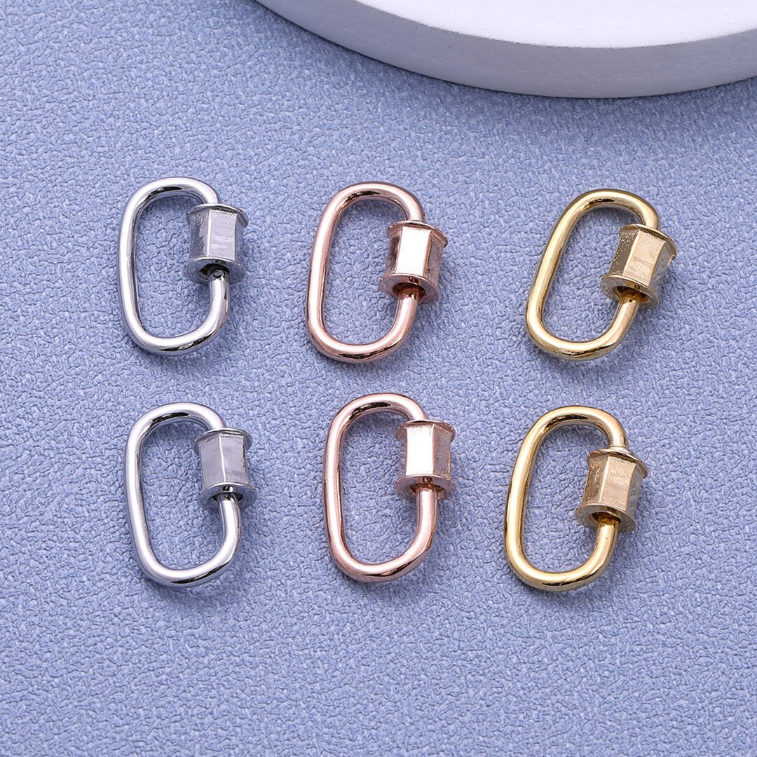 Sterling Silver Rectangle Screw Clasps, 925 Silver Oval Screw Clasps ...