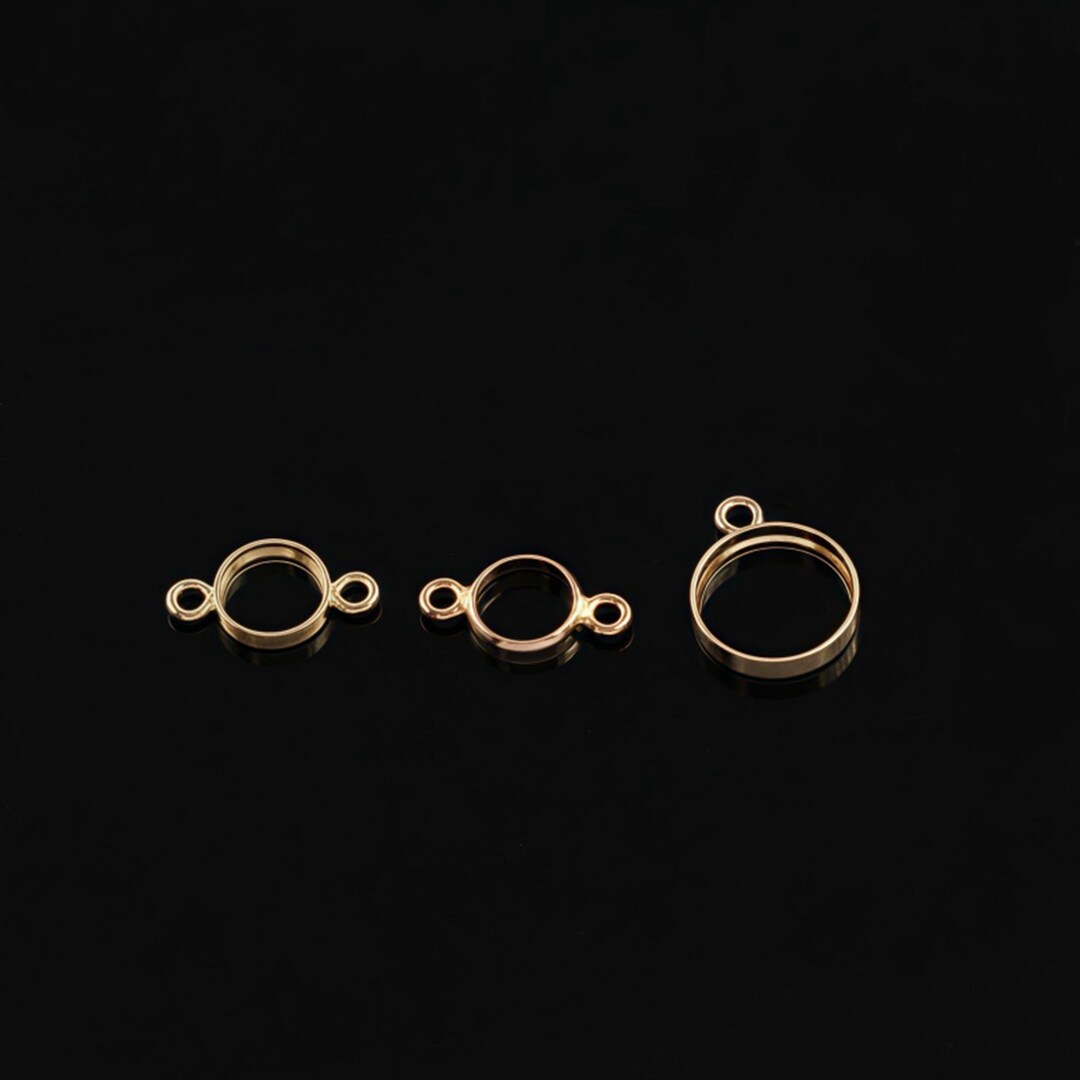 14K Gold Filled Bezel Connectors, Gold Filled Stone Setting Connector ...