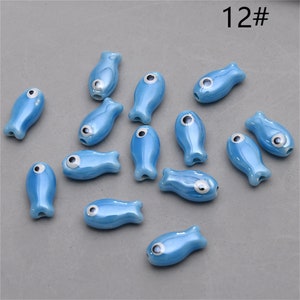 Colorful Ceramics Fish Beads, Sea Life Bead, Ocean Bead, Marine Bead ...