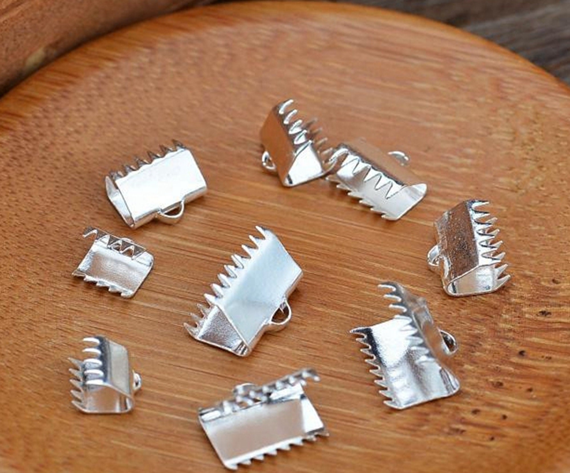 Sterling Silver Ribbon Crimp Ends, Sterling Silver Plain Crimp Ends ...