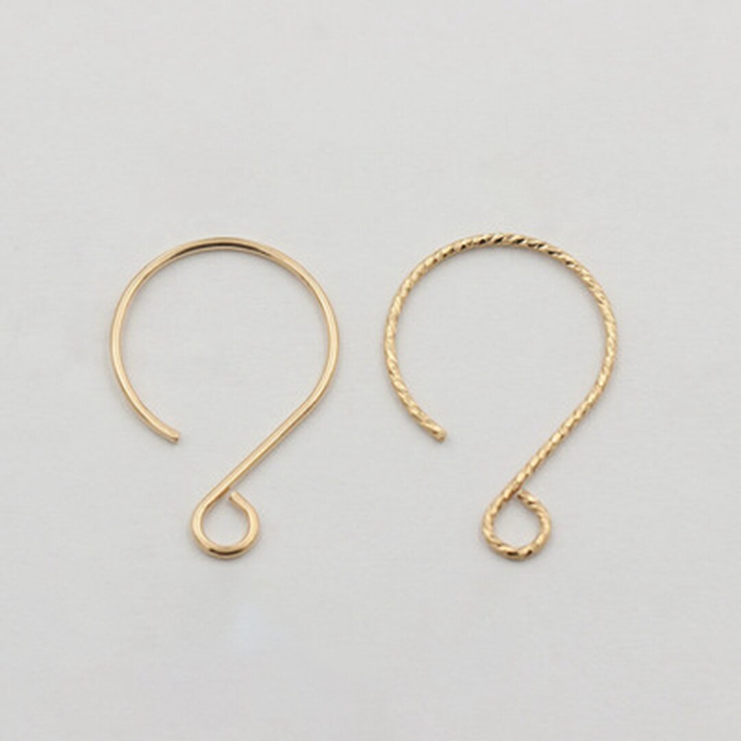 14K Gold Filled Round Ear Wires W/ Open Loop, Gold Filled Earring Wire ...