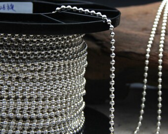 Sterling Silver Bead Chain Sterling Silver Bead Ball Chain - Etsy