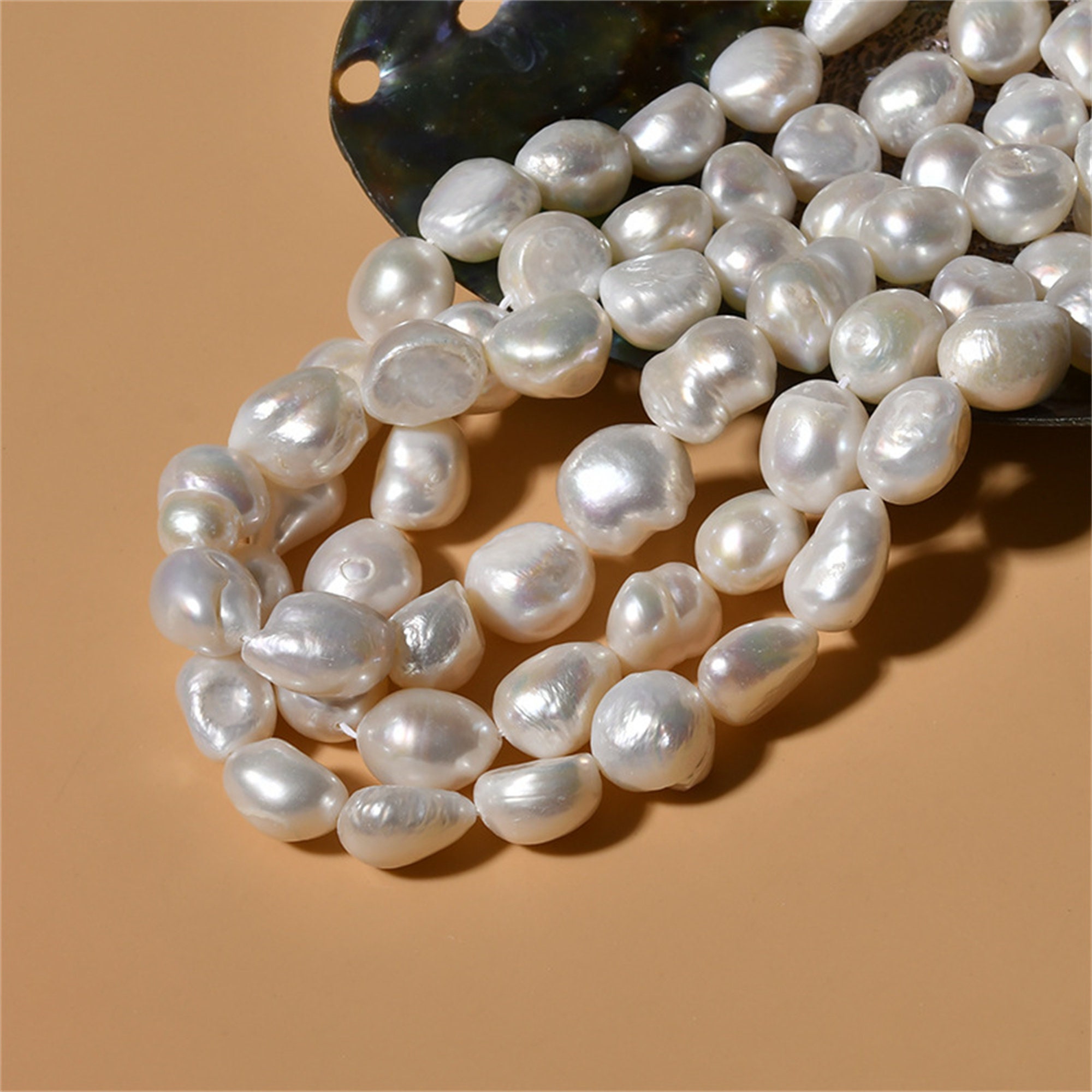 Natural Freshwater Pearl Beads, Irregular White Pearl, Natural Loose ...