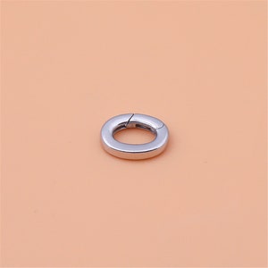 Sterling Silver Oval Hinged Ring Push Gate Clasps, S925 Silver Spring ...