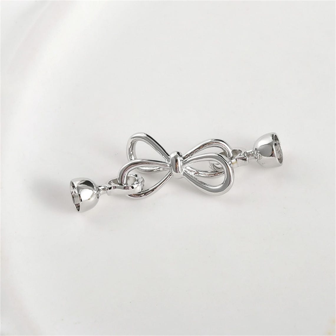 14K Gold Plated Pearl Clasp With Cord End Cap, Gold Tone Pearl Clasp ...