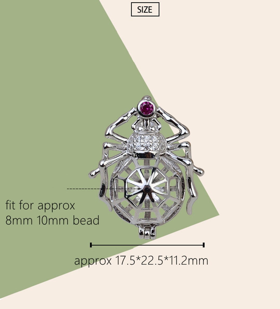 Sterling Silver Spider Pendant Setting, Silver Pearl Cage Pendant Pearl ...