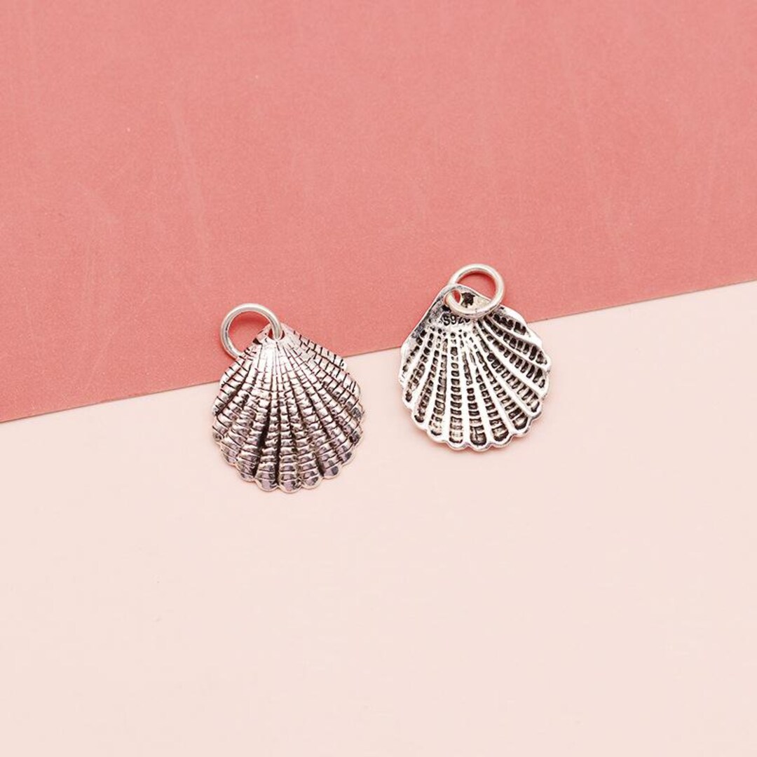 Sterling Silver Conch Charm Pendant, Beach Bracelet, Ocean Necklace ...