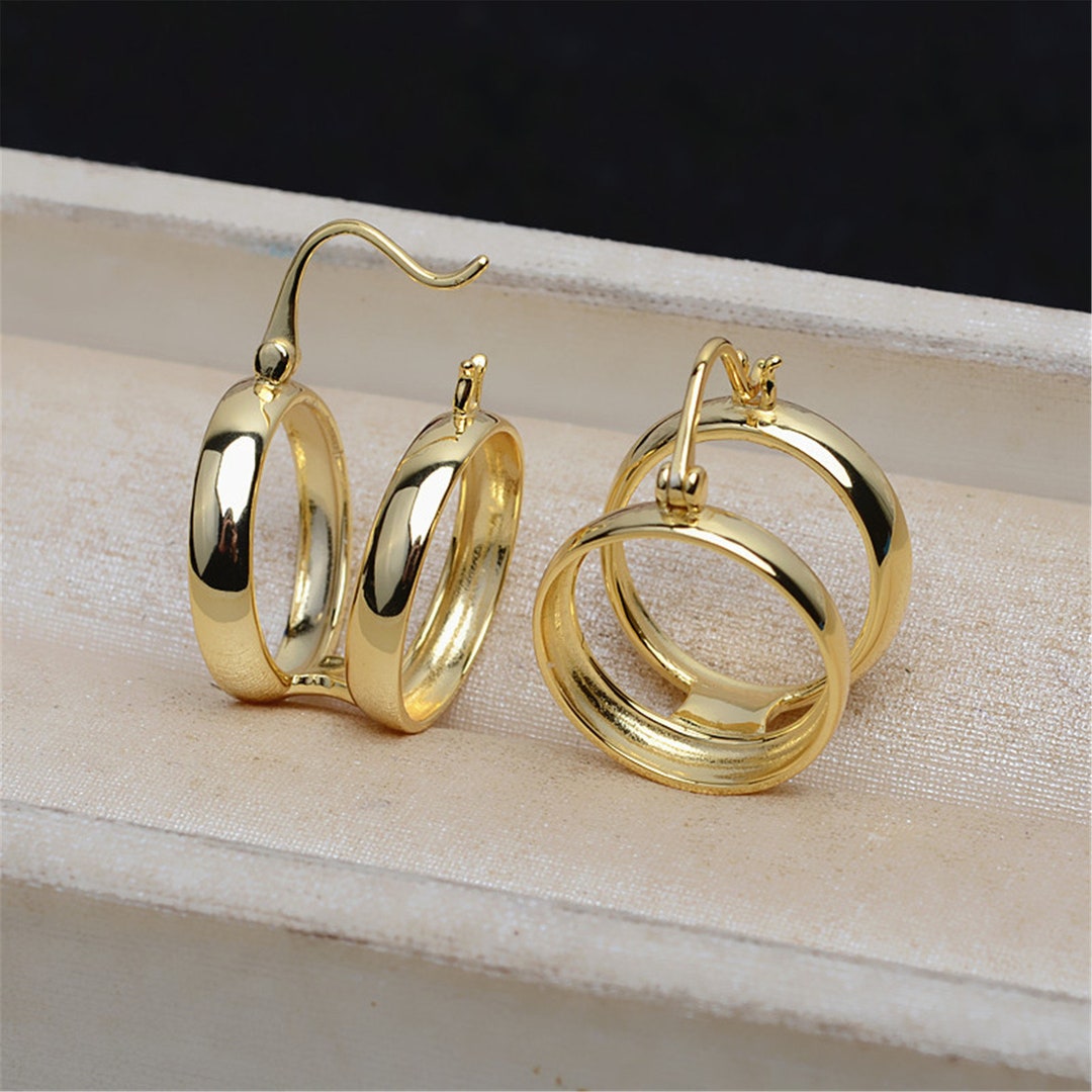 Sterling Silver Leverback Earring Settings, 925 Silver Earring Hoops ...