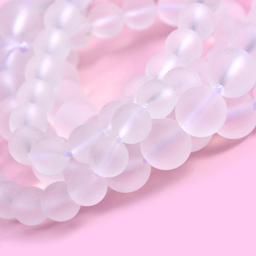 Matte White Crystal Beads, Natural White Crystal for Jewelry Making ...