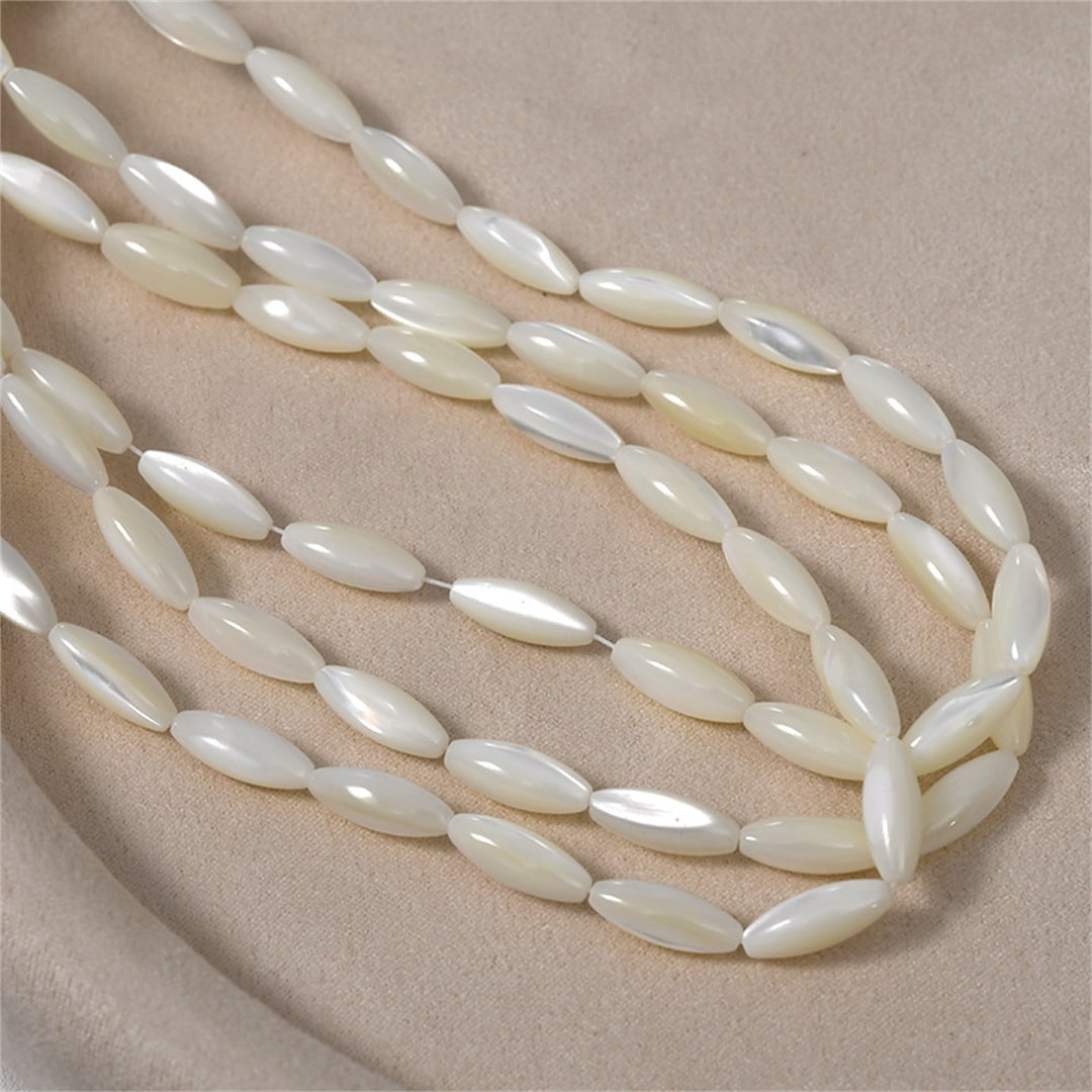 Natural Shell Beads, Oval Bead, Olive Shaped Bead, Rice Bead, Straight ...