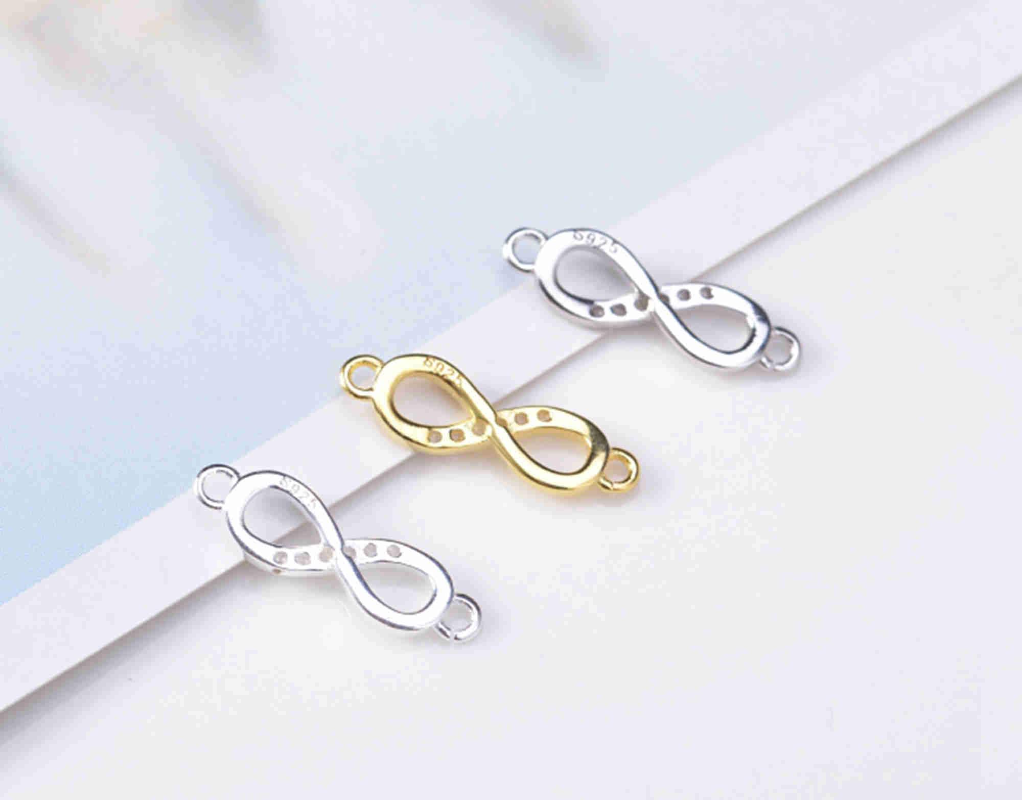 Sterling Silver Infinity Links, S925 Silver Infinity Connector Charms ...