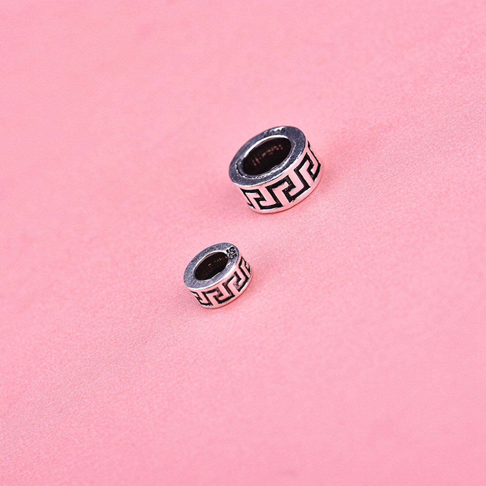 Sterling Greek Key Beads, Meander Bead,greek Pattern Bead,greek Fret ...
