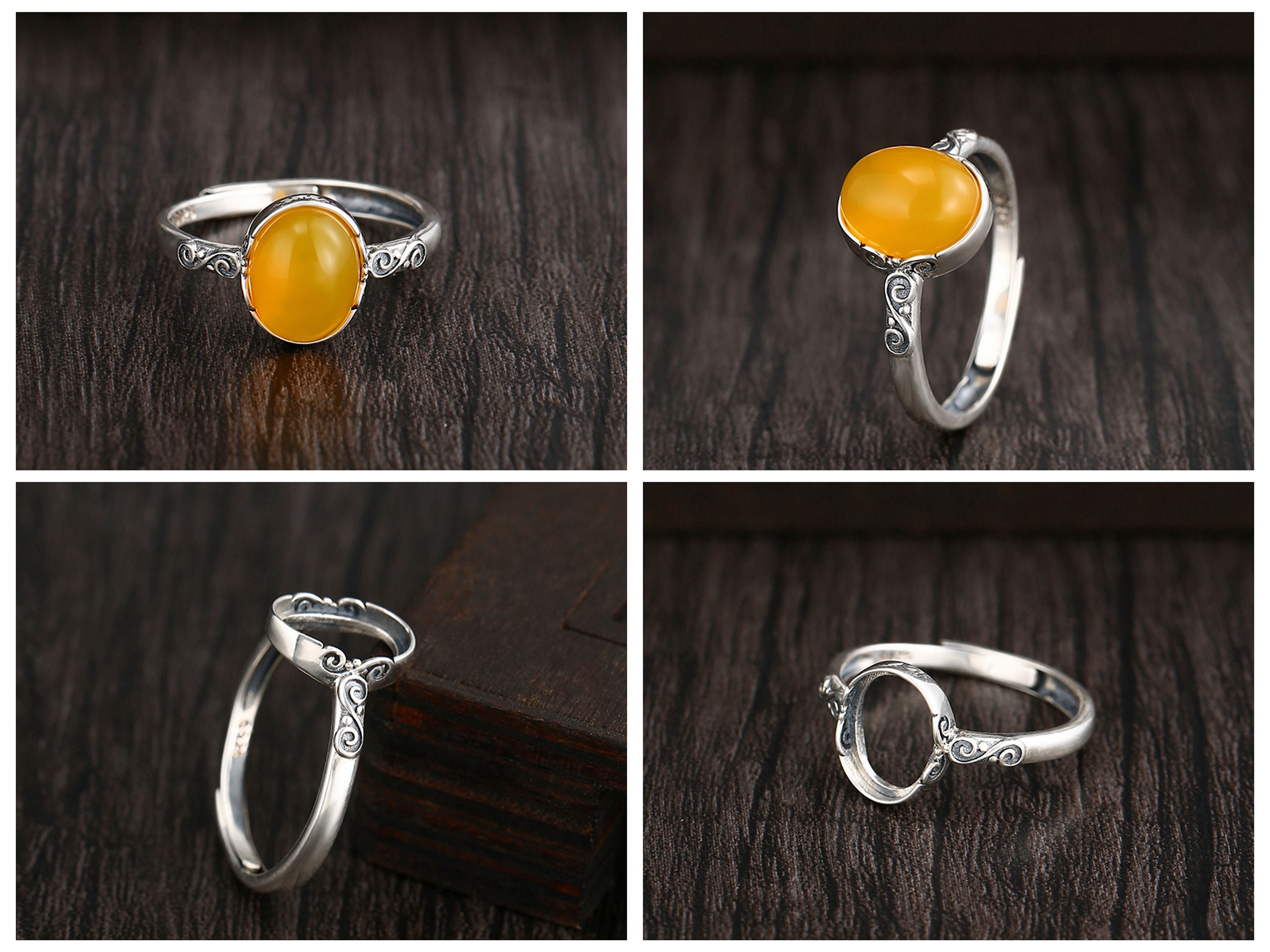 Sterling Silver Ring Setting S925 Silver Oval Bezel Cup - Etsy