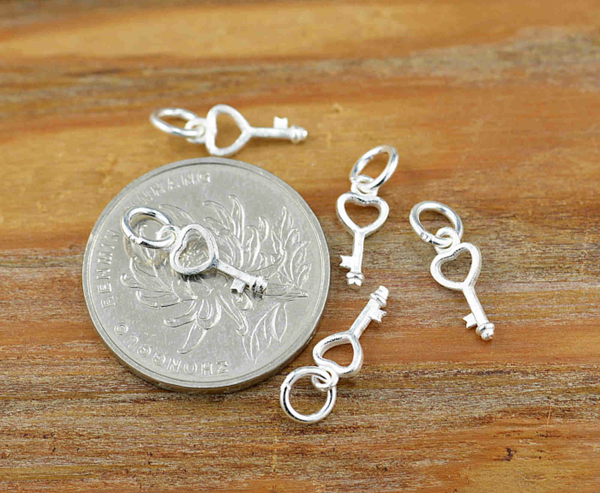 Sterling Silver Key Charm S925 Silver Key Charm for Jewelry | Etsy