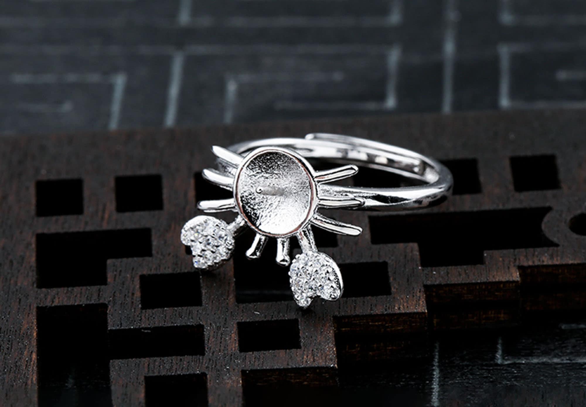 Sterling Silver Crab Ring Setting, S925 Silver Ring Setting, Sterling ...