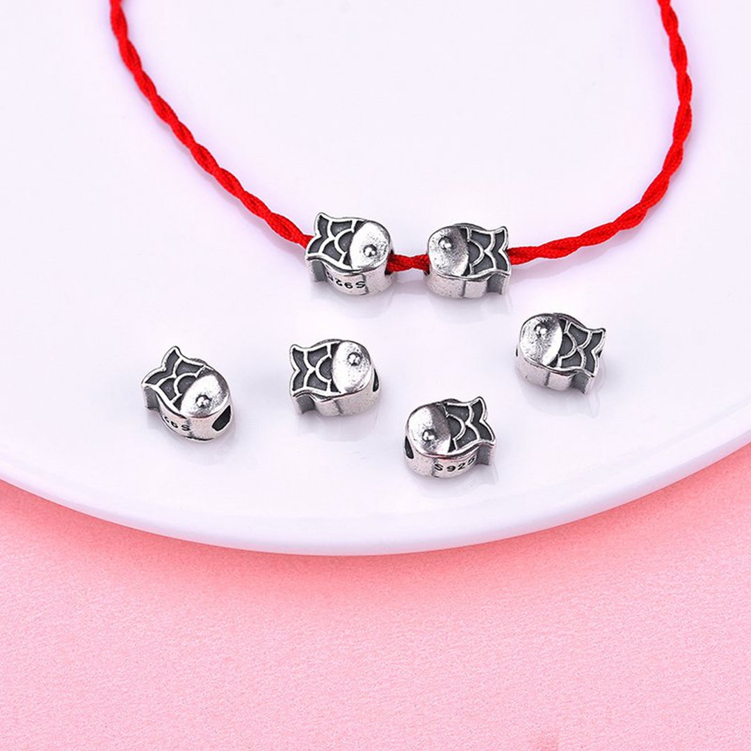 Sterling Silver Fish Beads, Carp Fish Bead, Koi Fish Bead, Pond Life ...