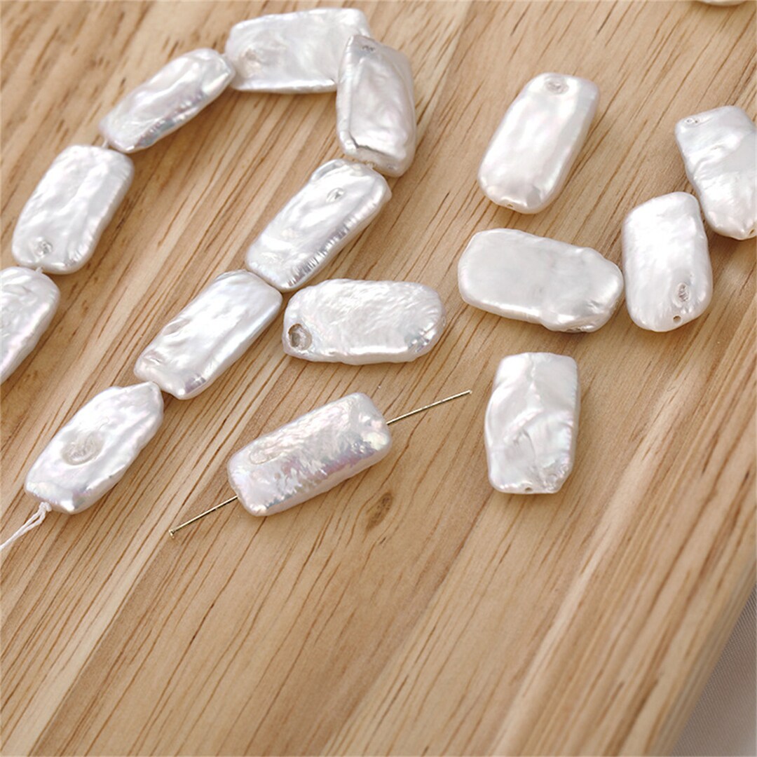 Natural Shell Rectangle Beads, Rectangular Bead, Pearl Bead, Baroque ...
