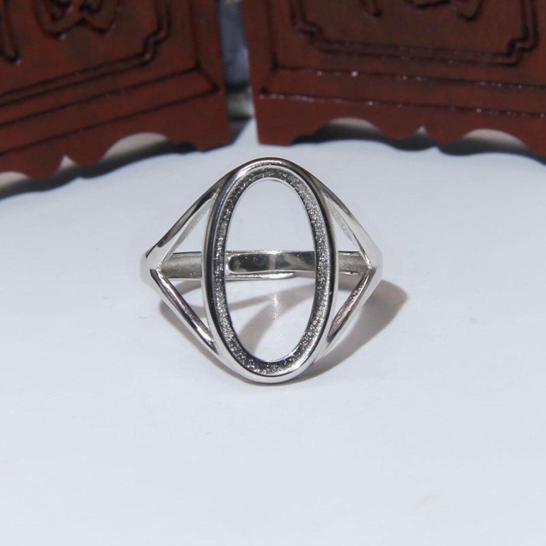 Sterling Silver Ring Setting, S925 Silver Oval Bezel Cup Setting ...