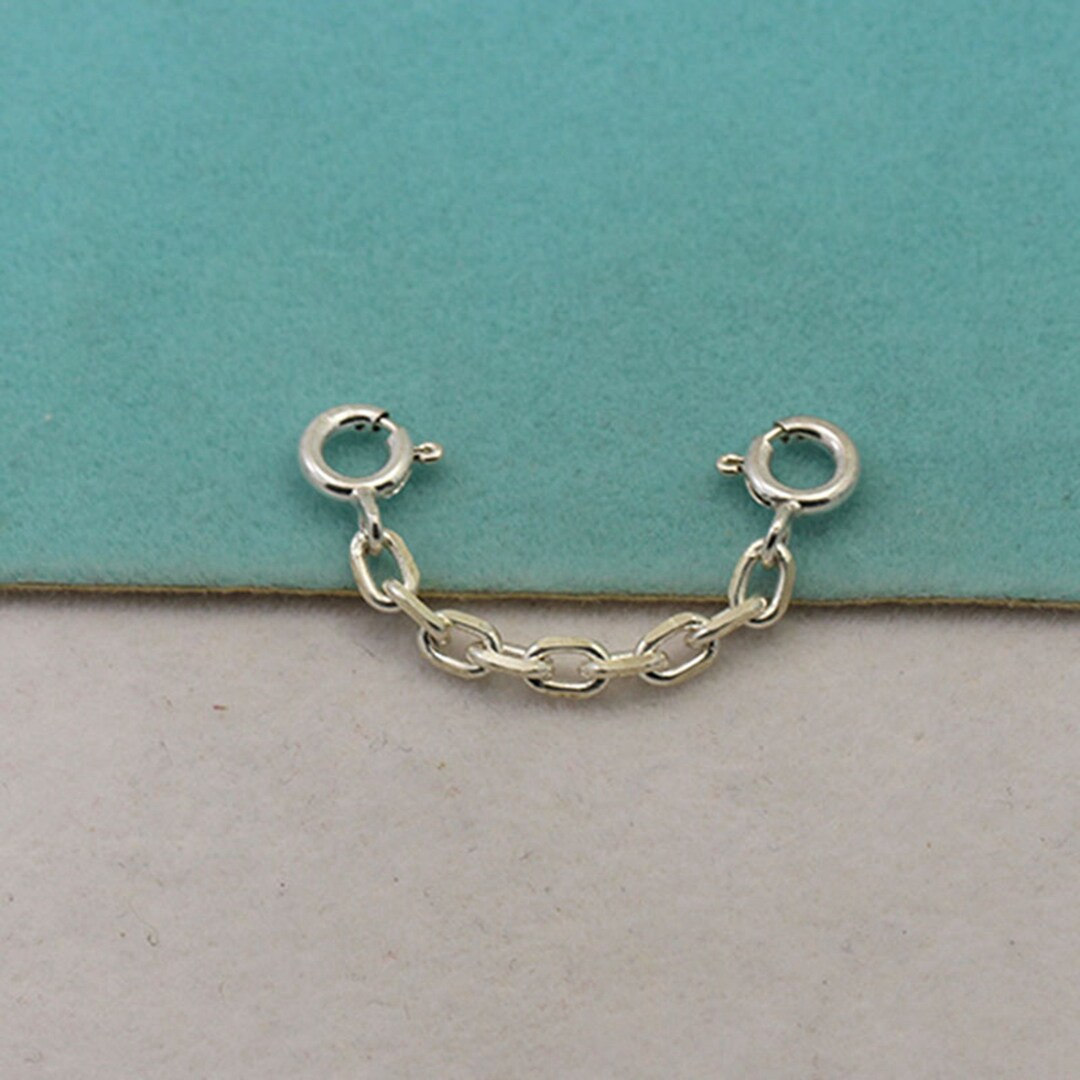 Sterling Silver Cable Chain Extensions With Spring Clasp, 925 Silver ...