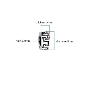 Sterling Greek Key Beads, Meander Bead,greek Pattern Bead,greek Fret ...
