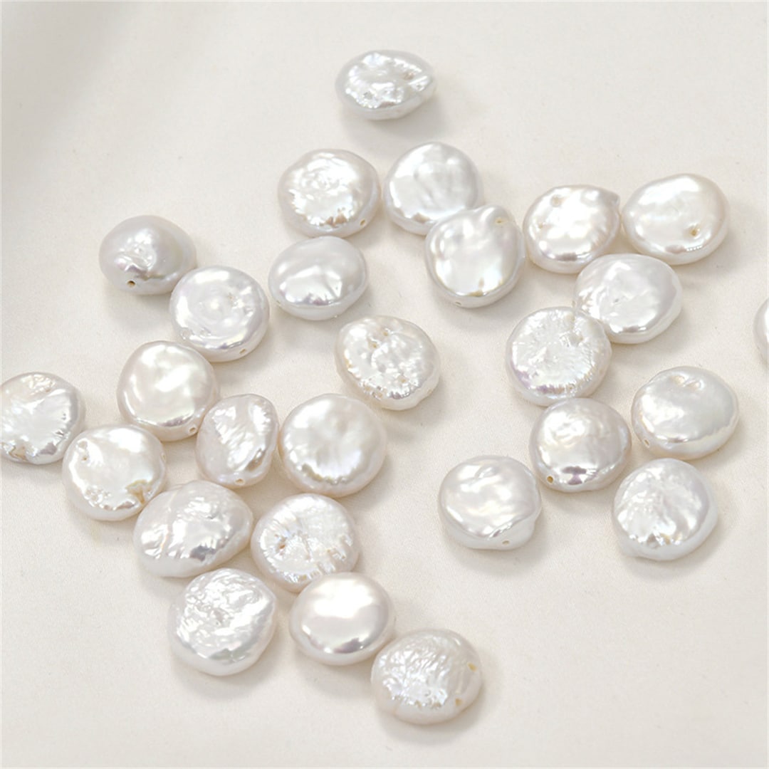 Natural Shell Flat Round Beads, Fresh Water Pearl Beads, Geometric Bead ...