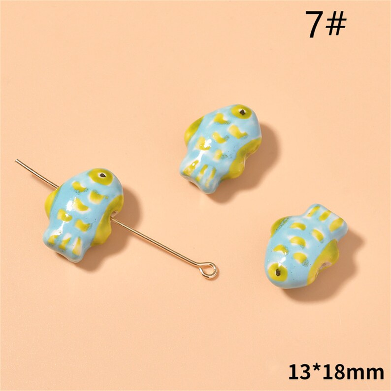 Colorful Ceramics Fish Beads, Sea Life Bead, Ocean Bead, Marine Bead ...