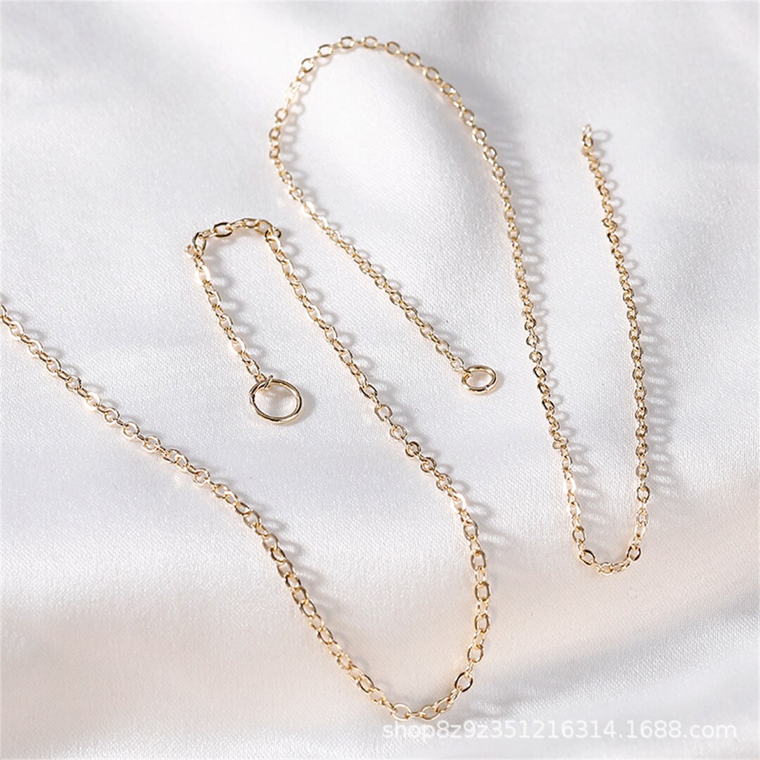 14K Gold Plated O Chain, Gold Tone Oval Cable Chain for Jewelry Making ...